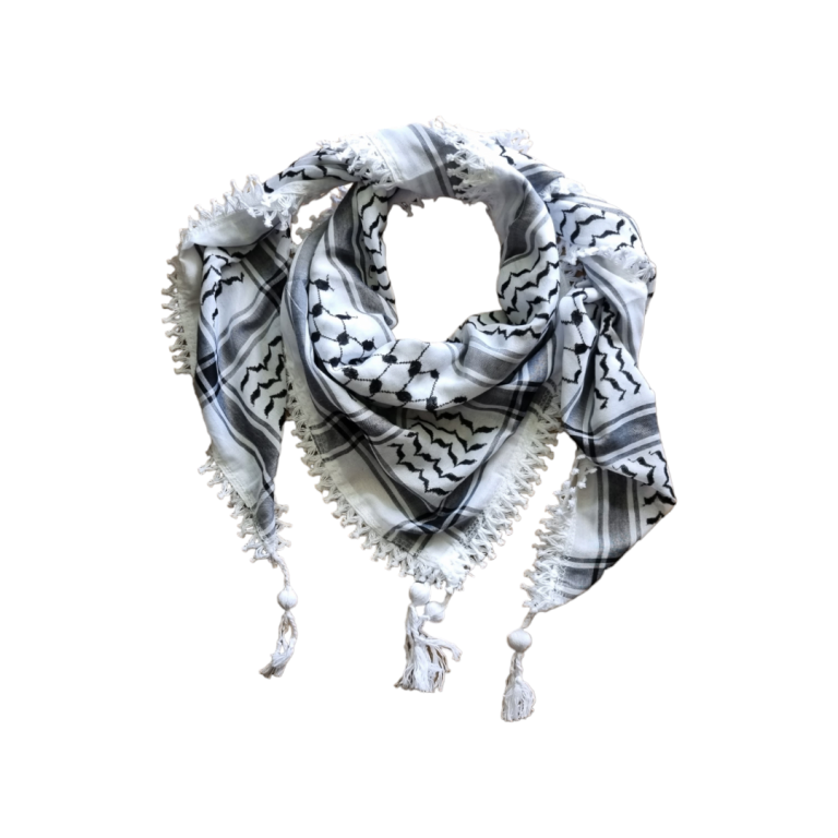 Original Palestinian Kufiya – Black & White – Preserved Identity